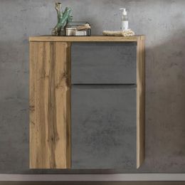 Unterschrank Welltime "S&ouml;lden", grau (oxid beton), B:65cm H:79cm T:35cm, MDF, Schr&auml;nke, Unterschrank