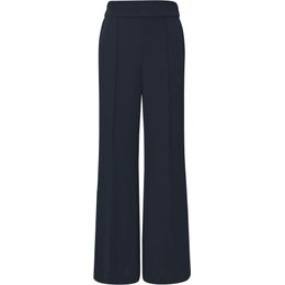 Jogger Pants comma, Damen, Gr. 40, N-Gr, navy, Web, Obermaterial: 97% Polyester, 3% Elasthan, unifarben, regular fit lang, Hosen Jogger Pants, mit weitem Bein, Sommerhose