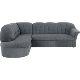 Ecksofa DOMO collection "Pegnitz, zeitlose und elegante R&uuml;ckensteppung, Breite 246cm, L-Form", grau, B:246cm H:82cm T:180cm, 95% Polyester, 5% Nylon, Sofas, Ecksofa, wahlweise mit Bettfunktion