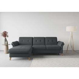 Sit & More Ecksofa SIT & MORE "G&ouml;teborg", grau, B:268cm H:90cm T:176cm, Sofas, Ecksofa, Sitztiefenverstellung und Federkern, wahlweise mit Bettfunktion