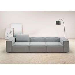 3,5-Sitzer Home Affaire "Watertown, modernes Big-Sofa XXL, 336 cm Breite, auch in Feincord", grau (light, grau), B:336cm H:68cm T:118cm, 100% Polyester, Sofas, 3 5-Sitzer, Riesiges Designersofa mit viel Platz & weichen Bez&uuml;gen in Trendfarben