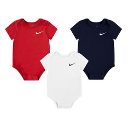 Body Nike Sportswear "f&uuml;r Babies", Jungen, Gr. 62 (3), N-Gr, rot (wei&szlig;, obsidian, rot), Jersey, Obermaterial: 60% Baumwolle, 40% Polyester, unifarben, Rundhals, abgesteppt, Bodys Body