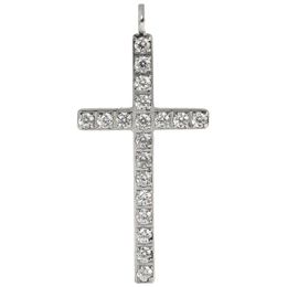 Kettenanh&auml;nger Firetti "Schmuck Geschenk Halsschmuck Anh&auml;nger f&uuml;r Halskette Kreuz", silber (edelstahlfarben, wei&szlig;, wei&szlig;), Schmuckanh&auml;nger, Damen, Edelstahl, 1,8 g, Kettenanh&auml;nger, Made in Germany - mit Zirkonia (synth.)