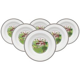 Villeroy & Boch Schale VILLEROY & BOCH "Salatschale Heirat Design Naif &oslash; 20 cm 6er Set bunt", bunt, Sch&uuml;sseln, Schale