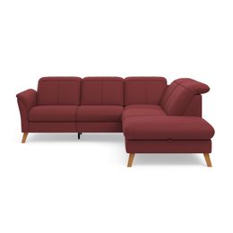 Sit & More Ecksofa SIT & MORE "Romero L-Form", rot (bordeaux), B:250cm H:91cm T:220cm, 100% Polyester, Sofas, Ecksofa, wahlweise mit oder ohne TV-Funktion, Bettfunktion, Bettkasten