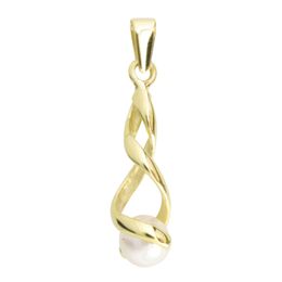 Kettenanh&auml;nger OSTSEE-SCHMUCK "- Lusia - Gold 333/000 - Zuchtperle" Gr. 30, gold (gold 333, goldfarben, gelb), Schmuckanh&auml;nger, Damen, Gelbgold 333, Kettenanh&auml;nger