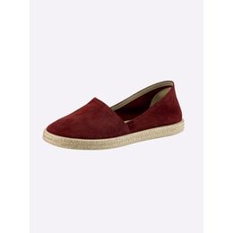 Slipper Casual Looks, Damen, Gr. 37, rot, Veloursleder, Schuhe Slipper
