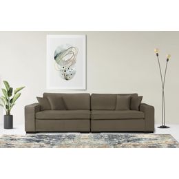 2-Sitzer Home Affaire "Skara", grau (taupe), B:220cm H:86cm T:100cm, 100% Polyester, Sofas, 2-Sitzer, Lounge-Sofa mit Federkernpolsterung, in vielen Bezugsvarianten