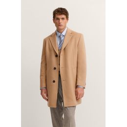Kurzmantel Bugatti "Kaschmir", Herren, Gr. 60, beige (70, beige), 100% Kaschmir, unifarben, normal, normaler Saum, M&auml;ntel Kurzmantel, im Modern Fit mit Knopfleiste