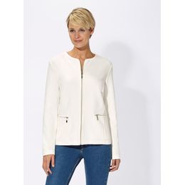 Jackenblazer Casual Looks "Jersey-Blazer", Damen, Gr. 54, wei&szlig;, 100% Baumwolle, Blazer Jackenblazer