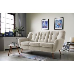 3-Sitzer exxpo - SOFA FASHION "Scandi, bequem, aufwendige R&uuml;ckenpolsterung f&uuml;r mehr Sitzkomfort", beige, B:187cm H:92cm T:92cm, Sofas, 3-Sitzer, aktuelle Farben in hochwertigen Bezugsqualit&auml;ten, Holzfu&szlig;