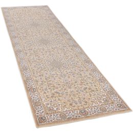Wollteppich Theko "Dolna - 859", beige (sand), B:80cm H:10mm L:250cm, Schurwolle, Teppiche, Wollteppich, Kurzflor, reine Wolle, Orient-Optik