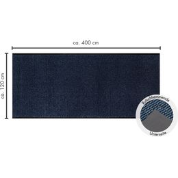 Fu&szlig;matte ANDIAMO "Easy, Made in Netherlands", blau (dunkelblau), B:120cm H:5mm L:400cm, Kunstfaser, Teppiche, Fu&szlig;matte, Schmutzfangmatte, rutschhemmend, Innen- und &uuml;berdachten Au&szlig;enbereich