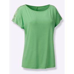 Kurzarmshirt Inspirationen "Shirt", Damen, Gr. 48, gr&uuml;n (apfel), 95% Viskose, 5% Elasthan, unifarben, U-Boot-Ausschnitt, Shirts Kurzarmshirt