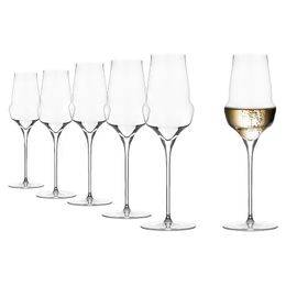 Champagnerglas ST&Ouml;LZLE "Champagnergl&auml;ser Cocoon 340 ml 6er Set transparent", bunt (transparent), 6 tlg., Glas, Trinkgef&auml;&szlig;e, Champagnerglas