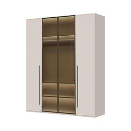 Dreht&uuml;renschrank OTTO HOME "Opera Parsol-Glast&uuml;ren, LED-Innenbeleuchtung, mit und ohne Kranz", cashmere, B:182cm H:224cm T:56cm, FSC-zertifizierter Holzwerkstoff, MDF, Schr&auml;nke, Dreht&uuml;renschrank, Glast&uuml;ren, UV-Lack, LED-Innenbeleuchtung, Soft-Close-Funktion