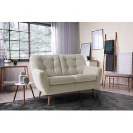 2-Sitzer exxpo - SOFA FASHION "Scandi, bequem, aufwendige R&uuml;ckenpolsterung f&uuml;r mehr Sitzkomfort", beige, B:137cm H:92cm T:92cm, Sofas, 2-Sitzer, akuelle Farben in hochwertige Bezugsqualit&auml;ten, Holzfu&szlig;