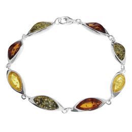 Armband OSTSEE-SCHMUCK "- Tonje - Silber 925/000 - Bernstein" Gr. 19, silber (silber 925, silberfarben, wei&szlig;), Armb&auml;nder, Damen, Silber 925 (Sterlingsilber), Armband