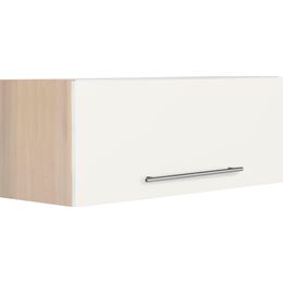 Klapph&auml;ngeschrank Optifit "Bern", wei&szlig; (wei&szlig; hochglanz, akaziefarben), B:90cm H:35,2cm T:34,9cm, Schr&auml;nke, Klapph&auml;ngeschrank, Breite 90 cm, 1 Klappe, mit Metallgriff