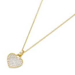 Herzkette Smart Jewel "Kette Herz mit Zirkonia, Silber 925", gold, Halsketten, Damen, Silber 925 (Sterlingsilber), Herzkette