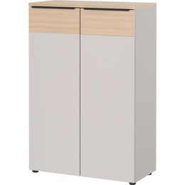 Aktenschrank Germania "GW-Oviedo", kaschmir, lindberg, eiche, nachbildung, B:80cm H:120cm T:40cm, Holzwerkstoff, Metall, Schr&auml;nke, Aktenschrank, mit verstellbaren Einlegeb&ouml;den