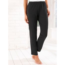 Homewearpants, Damen, Gr. 56, Normalgr&ouml;&szlig;en, schwarz (schwarz, grau, meliert), 100% Baumwolle, Doppelpack-Farbe grau-meliert:15% Viskose, 85% Baumwolle, unifarben, lang, Hosen Homewearpants