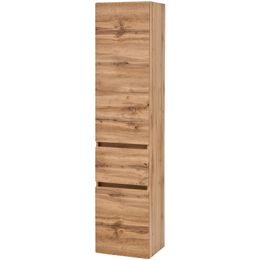 Seitenschrank Welltime "Kaunas", braun (wotaneiche), B:40cm H:180cm T:35cm, Holzwerkstoff, Schr&auml;nke, Seitenschrank, 40 cm breit, mit Schubkasten, Soft-Close-Funktion