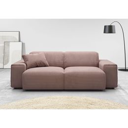 2,5-Sitzer Home Affaire "Glimminge auch in Breitcord, Feincord + Easy care-Bezug", rosa (ros&eacute;), B:214cm H:71cm T:101cm, 95% Polyester, 5% Nylon, Sofas, 2 5-Sitzer, besondere Kedern&auml;hte, Zierkissen