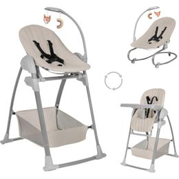 Hochstuhl hauck "Sit N Relax 3in1", Kinder, Gr. B/H/T: 56cm x 106cm x 85cm, beige, Baumwollmix, Metall, Stahl, St&uuml;hle Hochstuhl