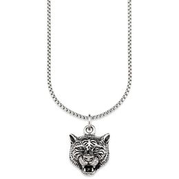 Kette mit Anh&auml;nger Bruno Banani "Schmuck Geschenk Halskette Tiger Venezianerkette", silber (edelstahlfarben), Halsketten, Damen, Edelstahl, L: 55 B: 3mm, Kette mit Anh&auml;nger, B:3mm