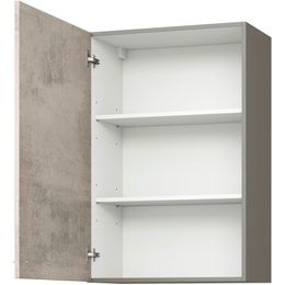 H&auml;ngeschrank KOCHSTATION "KS-Trea O50-90", grau (betonfarben hell, anthrazit), B:50cm H:90cm T:35cm, Schr&auml;nke, H&auml;ngeschrank, inklusive zwei Einlegeb&ouml;den, Breite 50 cm, H&ouml;he 90 cm