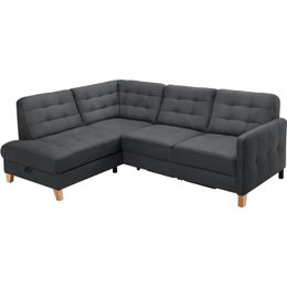 Ecksofa exxpo - SOFA FASHION "Elio, kompakt & bequem, zeitloses Design, Breite 228cm, L-Form", schwarz, B:228cm H:84cm T:174cm, Sofas, Ecksofa, wahlweise mit Bettfunktion und Bettkasten