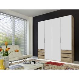 Kleiderschrank wimex "Level by fresh to go", wei&szlig; (plankeneichefarben, wei&szlig;), B:200cm H:216cm T:58cm, Schr&auml;nke, Kleiderschrank, mit Schubladen