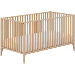 Babybett Paidi "MILA & BEN Steiff by Paidi, 70x140cm, Buche Massivholz, Kinderbett", beige (natur), H:80cm L:147cm T:76cm, Massivholz, Babybetten, Babybett, inkl. Lattenrost, Gitterbett h&ouml;henverstellbar, entnehmbare Sprossen