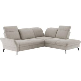 Sit & More Ecksofa SIT & MORE "Leandro L-Form", beige (creme), B:288cm H:88cm T:242cm, 90% Polyester, 10% Polyamid, Sofas, Ecksofa, Wahlweise mit Bett-, Kopfteil - und Armlehnfunktion, sowie Stauraum