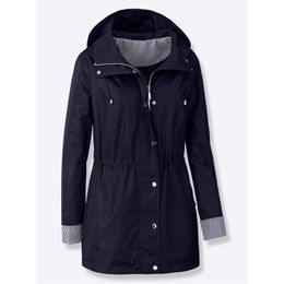 Langjacke Casual Looks, Damen, Gr. 18, marine, 100% Polyester, Besatz:100% Polyester, gemustert, unifarben, Jacken Langjacke