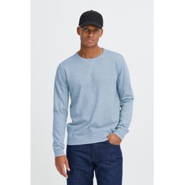Rundhalspullover Blend "Pullover", Herren, Gr. M, faded denim, Strick, Obermaterial: 100% Polyester, unifarben, regular fit normal, Rundhals, B&uuml;ndchen, Pullover Rundhalspullover, Kunstfaser