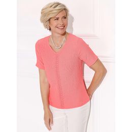 Kurzarmshirt CLASSIC "Kurzarm-Shirt", Damen, Gr. 44, flamingo, 98% Polyester, 2% Elasthan, unifarben, Shirts Kurzarmshirt