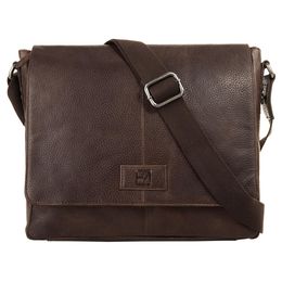 Messenger Bag Bodenschatz, Damen, Gr. B/H/T: 33cm x 29cm x 6cm onesize, braun, Leder, Strukturmuster, Taschen Messenger Bag, echt Leder