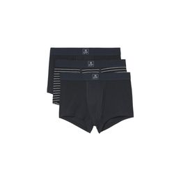 Marc O'Polo Trunk MARC O'POLO "Essentials", Herren, Gr. S, blau (schwarz navy, schwarz navy stripe), Single Jersey, Obermaterial: 95% Baumwolle, 5% Elasthan, unifarben, k&ouml;rpernah, Unterhosen Trunk, mit hohem Tragekomfort