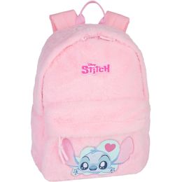 Freizeitrucksack COOLPACK "Big, Stitch, Fluffy", Jungen, Gr. B/H/T: 34cm x 40cm x 17cm, stitch pink, Pl&uuml;sch, Polyester, Rucks&auml;cke Freizeitrucksack