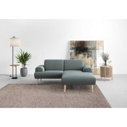 Ecksofa Home Affaire "Swift Scandic Design, komfortabler Federkern, Breite 192cm, L-Form", blau (eisblau), B:192cm H:83cm T:176cm, 100% Polyester, Sofas, Ecksofa, Federkern-Polsterung, B/T/H: 192/83/176 cm