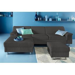 Ecksofa DOMO collection "Jamie, modern und elegant, Fu&szlig;h&ouml;he 9cm, L-Form", braun (dunkelbraun), B:251cm H:72cm T:80cm, Sofas, Ecksofa, wahlweise mit Bettfunktion