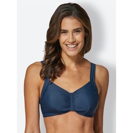 Bustier-Bikini-Top feel good, Damen, Gr. 48, Cup B, blau (dunkelblau), Elasthan, Polyamid, Bikini-Oberteile Bustier-Bikini-Top