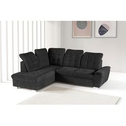 Ecksofa WERK2 "Brindisi, Multifunktion, bequem & komfortabel, Breite 263cm, L-Form", grau (anthrazit), B:263cm H:105cm T:212cm, 92% Polyester, 8% Nylon, Sofas, Ecksofa, mit verstellbaren Kopfteilen, Bettfunktion & Bettkasten