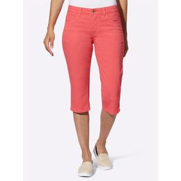 Caprijeans Casual Looks, Damen, Gr. 42, Normalgr&ouml;&szlig;en, orange (koralle), 97% Baumwolle, 3% Elasthan, unifarben, knielang, Jeans Caprijeans
