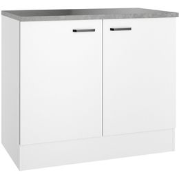 Sp&uuml;lenschrank Optifit "OPTImulti", wei&szlig;, wei&szlig;, B:100cm H:88cm T:60cm, Holzwerkstoff, Schr&auml;nke, Sp&uuml;lenschrank, Breite 100 cm, Tiefe 60 cm, mit 2 T&uuml;ren, inkl. Arbeitsplatte