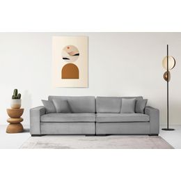 2-Sitzer Home Affaire "Skara XXL", grau, B:280cm H:86cm T:130cm, 100% Polyester, Sofas, 2-Sitzer, Lounge-Sofa XXL mit Federkern-Polsterung, in vielen Bezugsvarianten