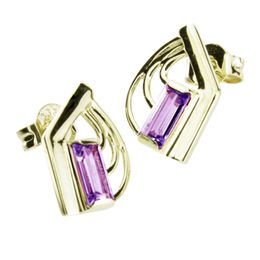 Paar Ohrstecker OSTSEE-SCHMUCK "- Mindy - Gold 333/000 - Amethyst" Gr. 14, gold (gold 333, goldfarben, gelb), Ohrringe, Damen, Gelbgold 333, Paar Ohrstecker
