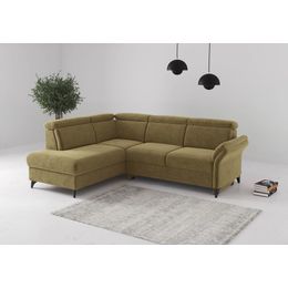 Sit & More Ecksofa SIT & MORE "Glendale, L-Form", olive, B:247cm H:84cm T:193cm, 100% Polyester, Sofas, Ecksofa, inkl. Kopfteilverstellung, wahlweise mit Vorziehsitz und Bettkasten